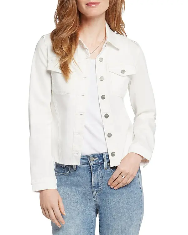 NYDJ Frayed Hem Denim Trucker Jacket