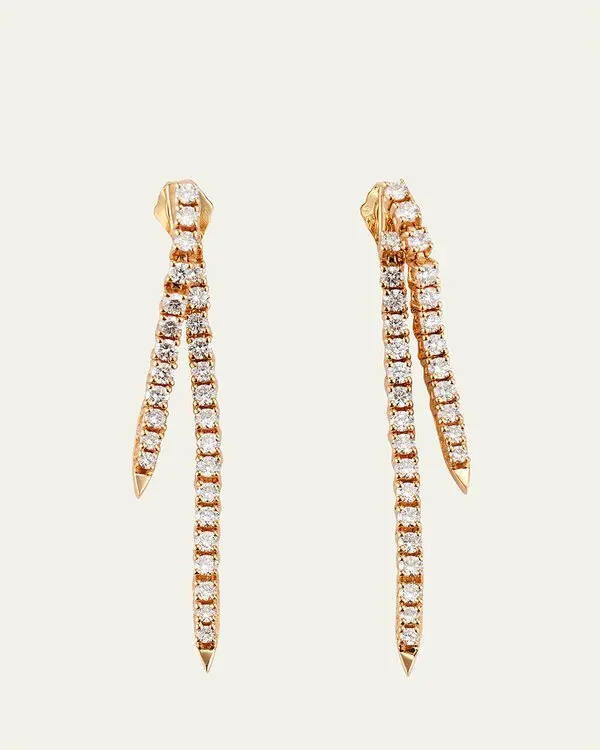 Lana Jewelry Flawless 14k Graduating Diamond Tennis Earrings - Gold