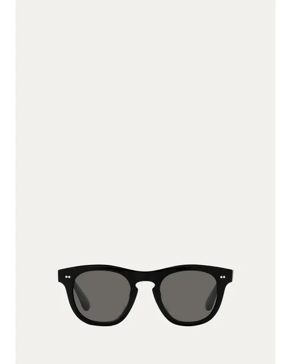 Oliver Spencer Rorke Round Acetate & Crystal Sunglasses - Black