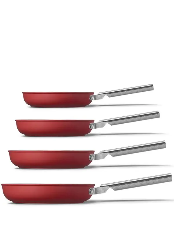 SMEG Set Of Four Cookware Set - Red