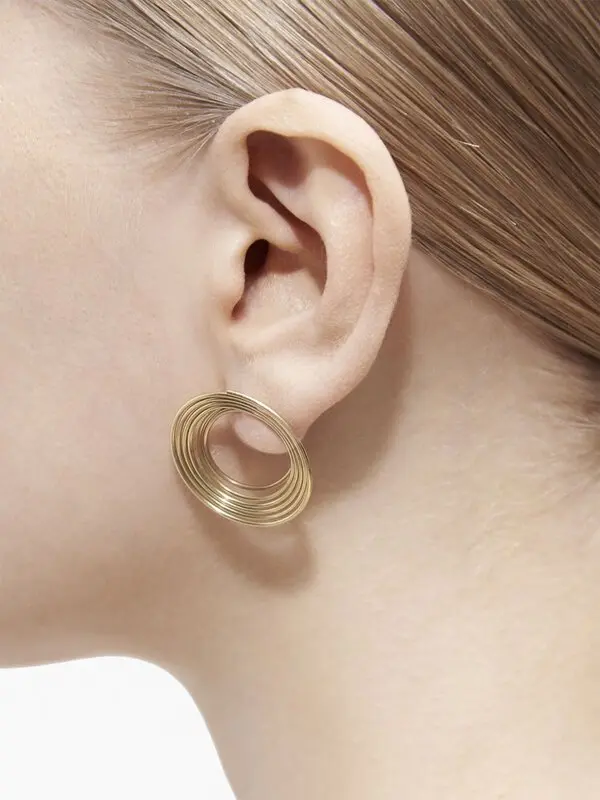 Shihara 18kt Yellow Flat Hoop 02 Earring
