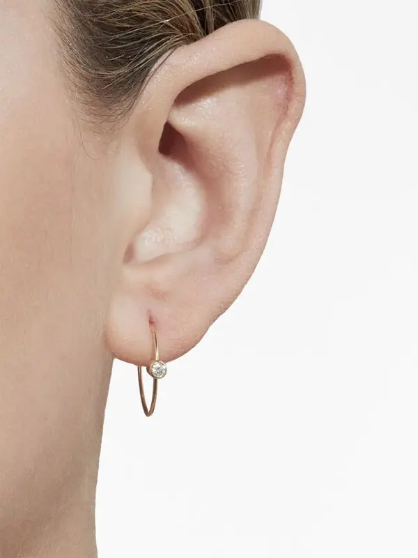 Shihara 18kt Yellow Diamond Single Hoop Earring