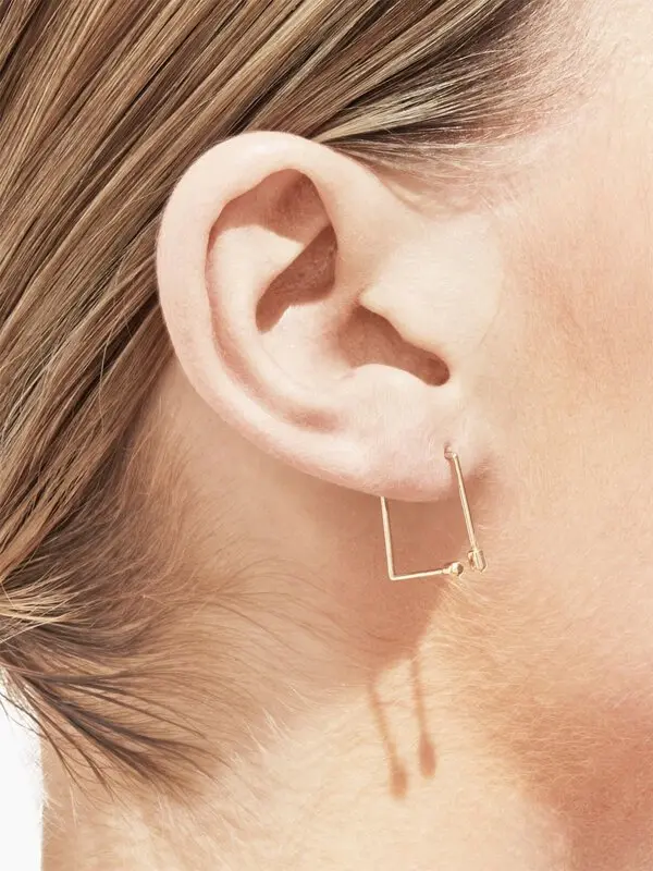 Shihara 18kt Yellow Twist Square 02 Single Earring
