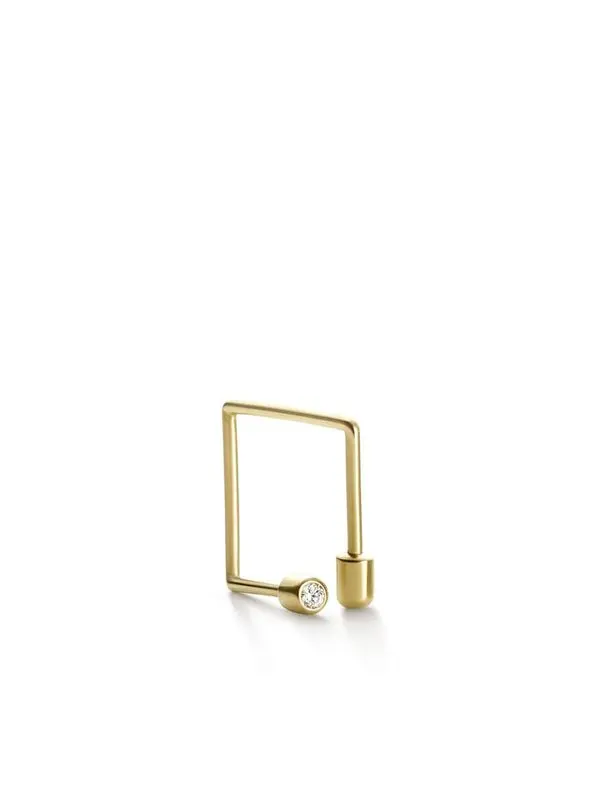 Shihara 18kt Yellow Twist Square 01 Diamond Earring - Gold