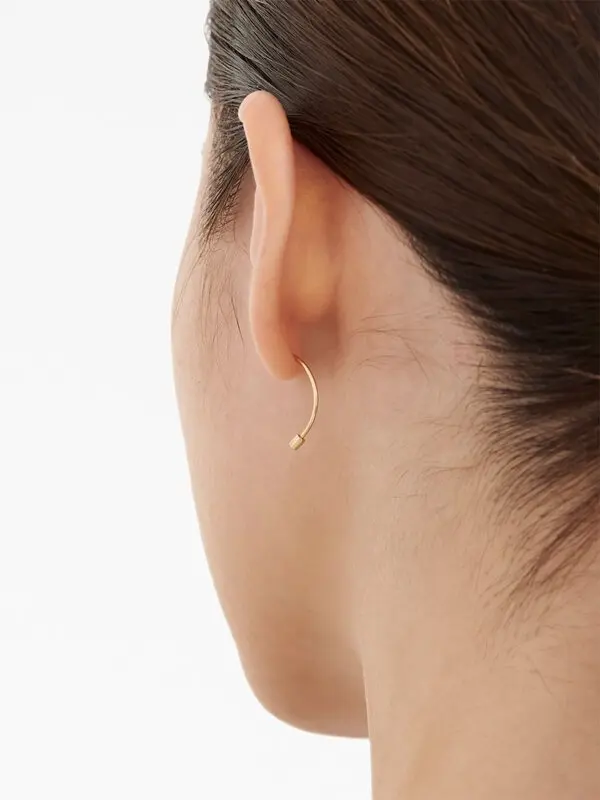 Shihara 18kt Yellow Twist Curl 01 Diamond Single Earring