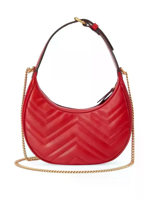 Gucci Mini Gg Marmont Half-moon Shoulder Bag