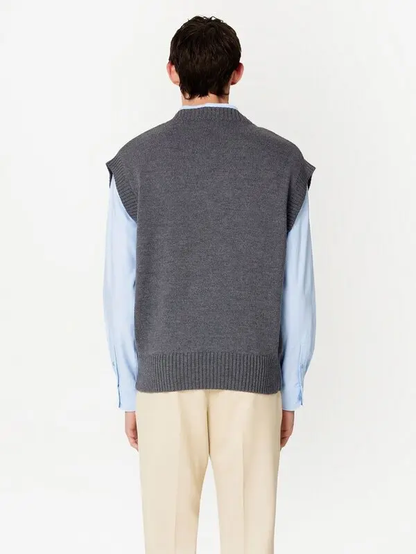 Ami Logo-intarsia Knit Vest