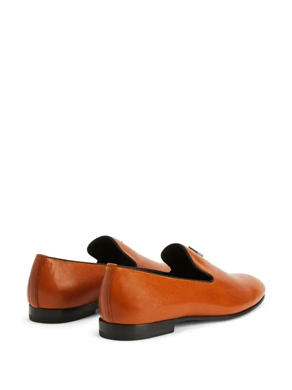GIUSEPPE ZANOTTI G-flash Leather Loafers - Orange