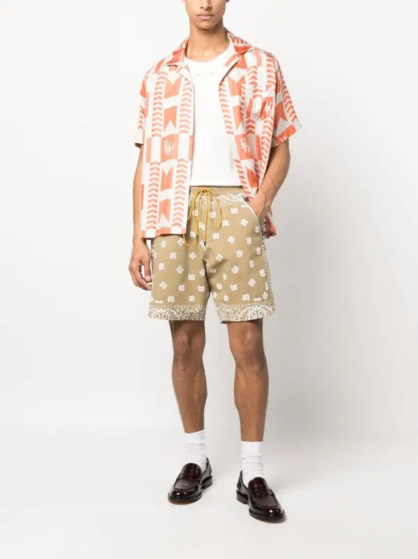 Rhude Geometric-print Linen Shirt