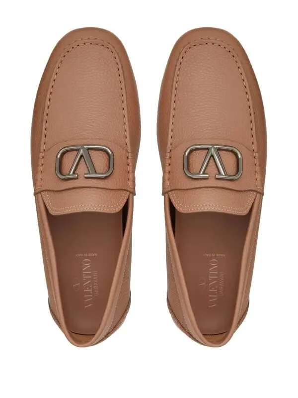 Valentino Garavani Vlogo Signature Leather Driving Shoes