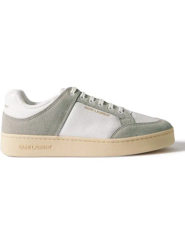 Saint Laurent Sl/61 Perforated Leather And Suede Sneakers