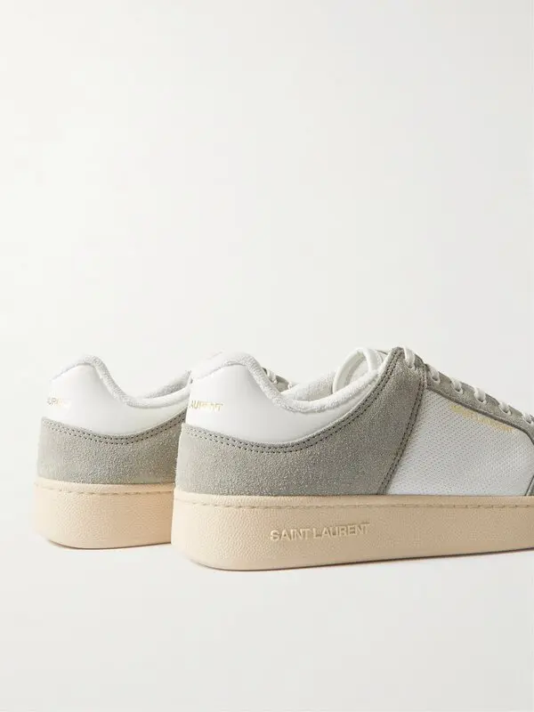 Saint Laurent Sl/61 Perforated Leather And Suede Sneakers