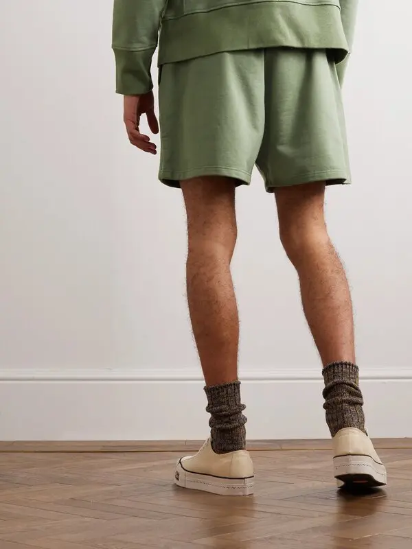 ADISH Tatreez Wide-leg Logo-embroidered Cotton-jersey Shorts