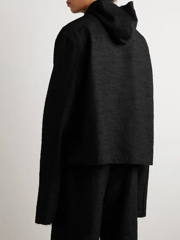 AIREI Oversized Distressed Bouclé Hoodie
