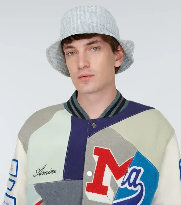 Amiri Logo Denim Bucket Hat