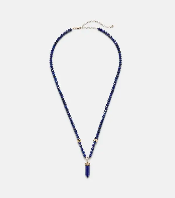 SYDNEY EVAN 14kt Yellow Gold, Diamond, And Lapis Lazuli Beaded Necklace - Blue