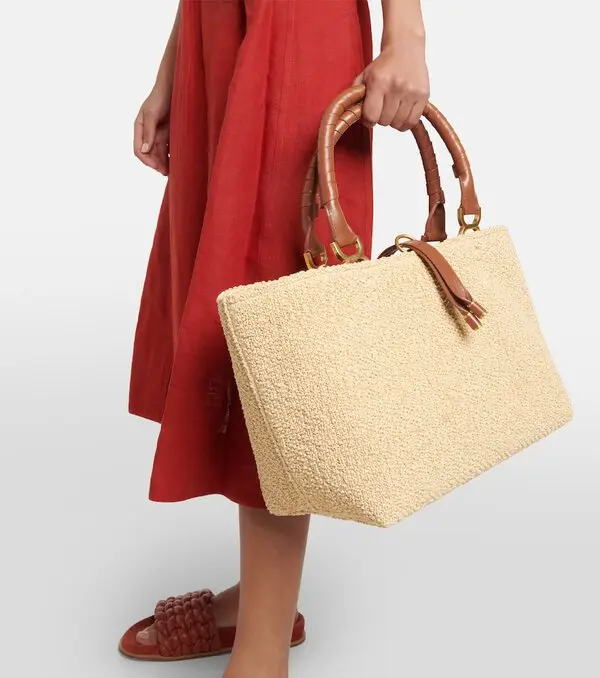 Chloé Marcie Leather-trimmed Tote Bag