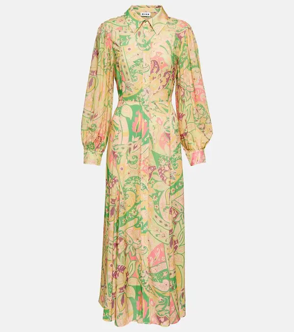 Rixo Georgina Printed Shirt Dress