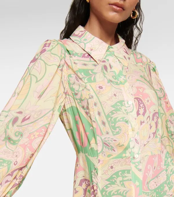 Rixo Georgina Printed Shirt Dress