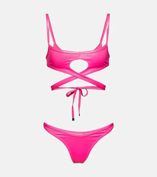 Attico Square Wrap Bikini - Pink