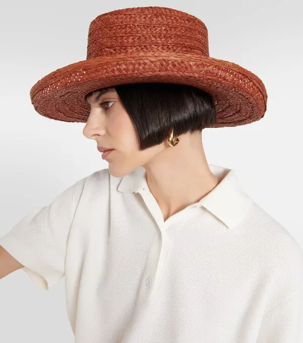 Loro Piana Ofelia Straw Sun Hat - Orange | Editorialist
