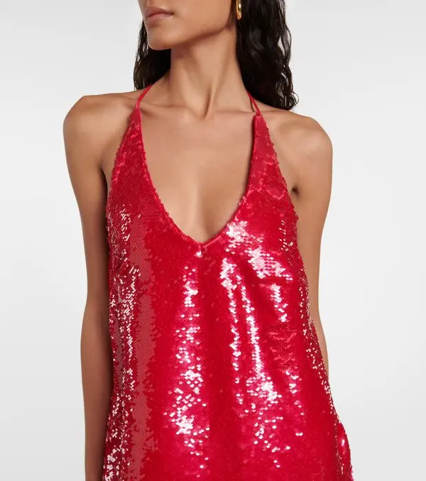 ganni pink sequin dress GANNI Pink Sequin Shirt Dress GANNI