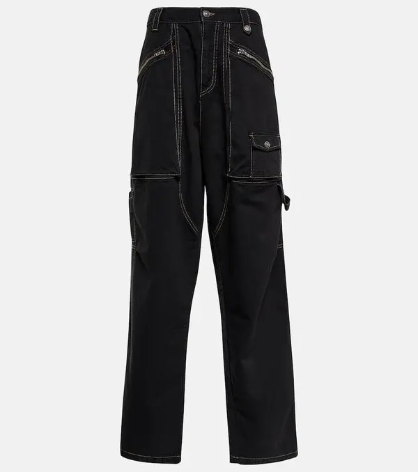 Isabel Marant Étoile Paciane Wide-leg Cargo Jeans - Black