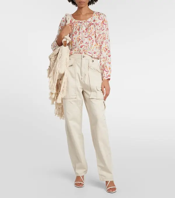 Isabel Marant Étoile Paciane Wide-leg Cargo Jeans - Neutrals