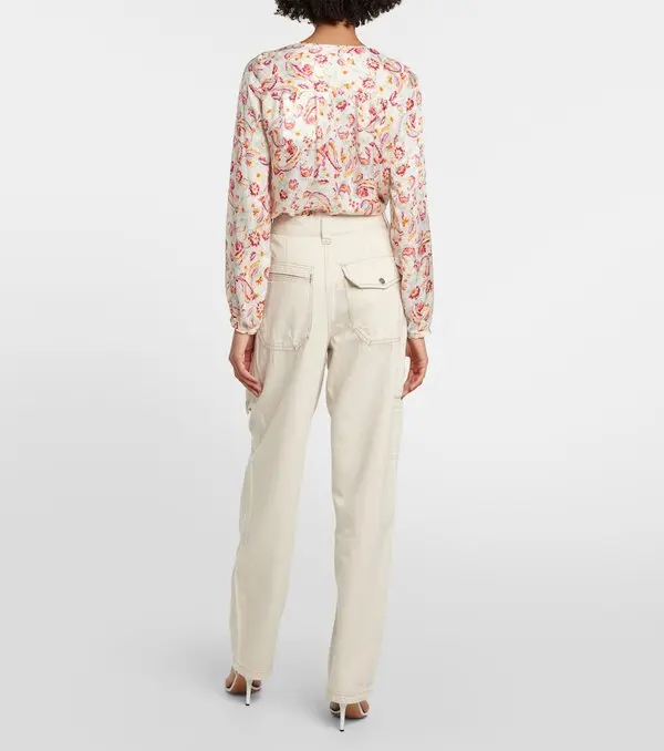 Isabel Marant Étoile Paciane Wide-leg Cargo Jeans - Neutrals
