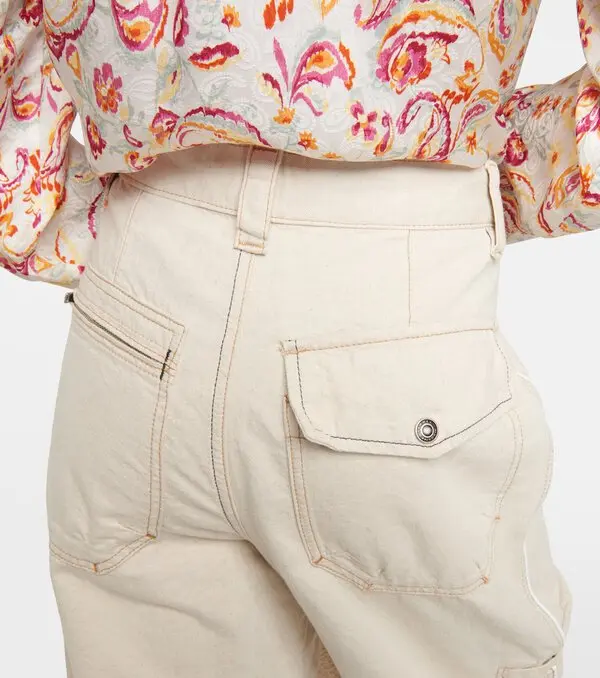 Isabel Marant Étoile Paciane Wide-leg Cargo Jeans - Neutrals