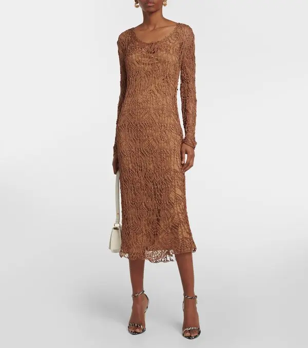 TOM FORD Layered Knit Midi Dress