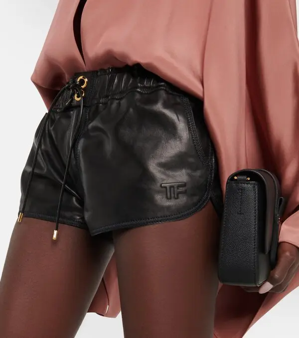 TOM FORD Leather Drawstring Shorts