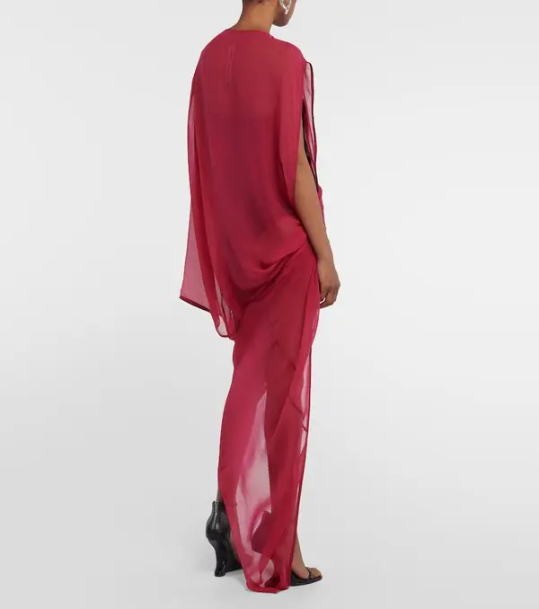 Rick Owens Draped Silk Maxi Dress