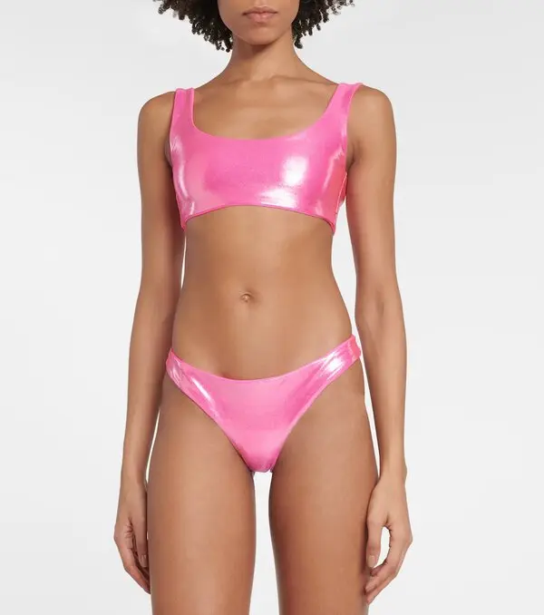 Jade Swim Rounded Edges Bikini Top - Pink