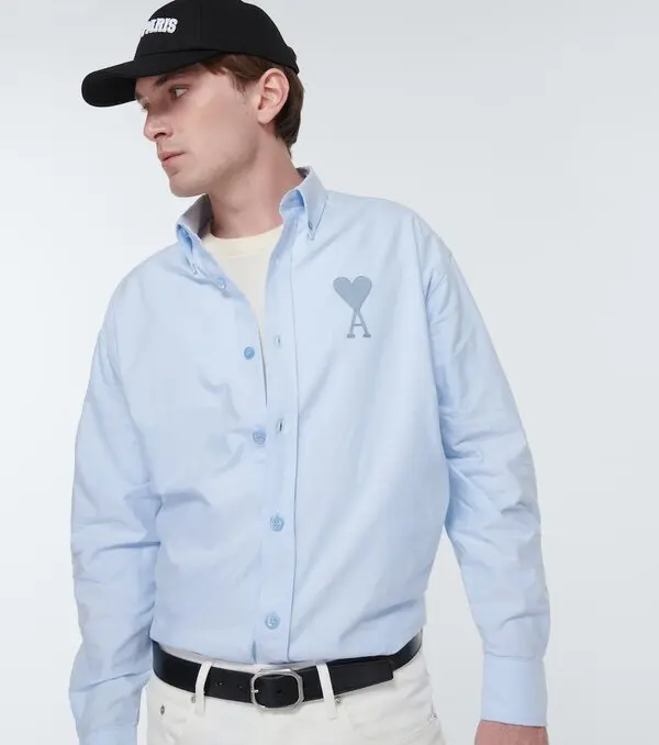 AMI Paris De Coeur Cotton Oxford Shirt