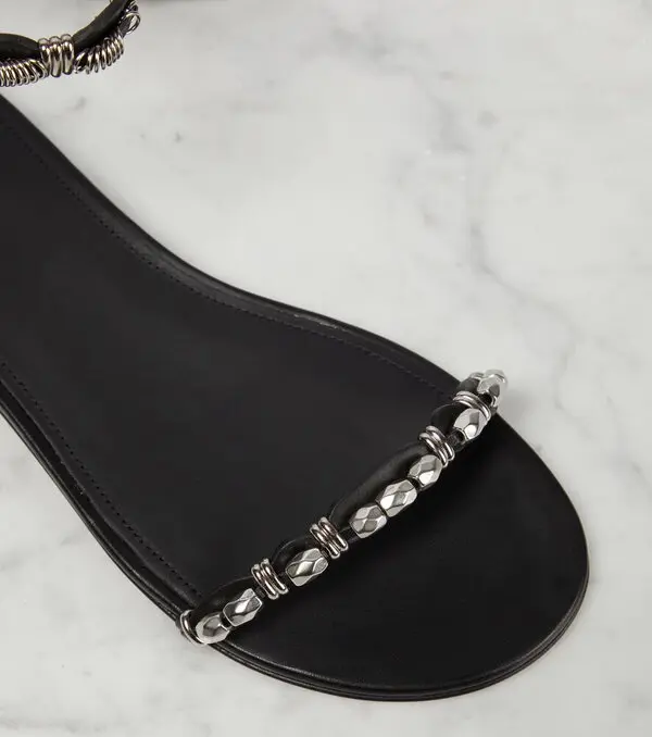 Isabel Marant Étoile Embellished Leather Ankle Strap Sandals