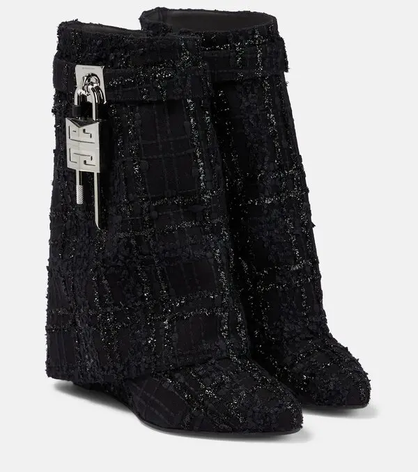 Givenchy Shark Lock Tweed Ankle Boots