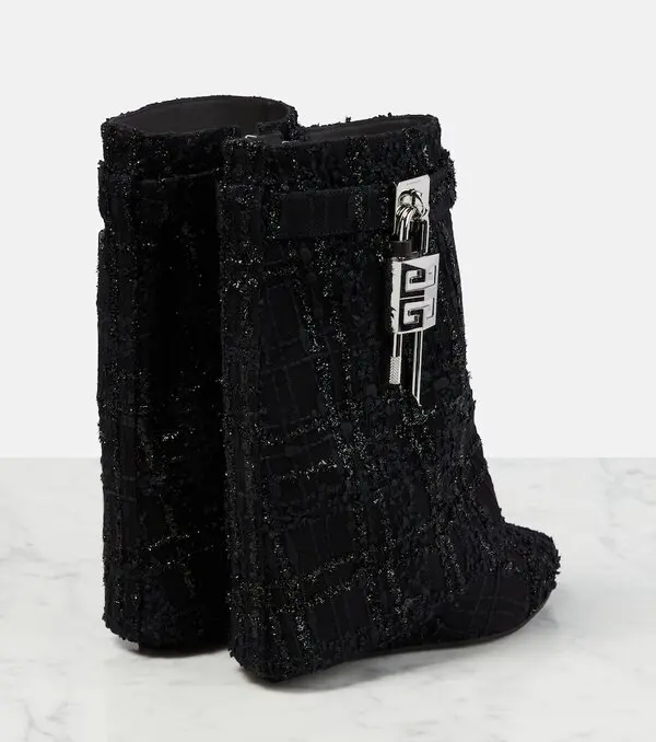 Givenchy Shark Lock Tweed Ankle Boots