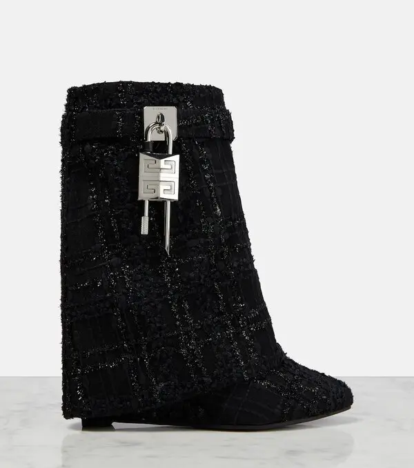 Givenchy Shark Lock Tweed Ankle Boots