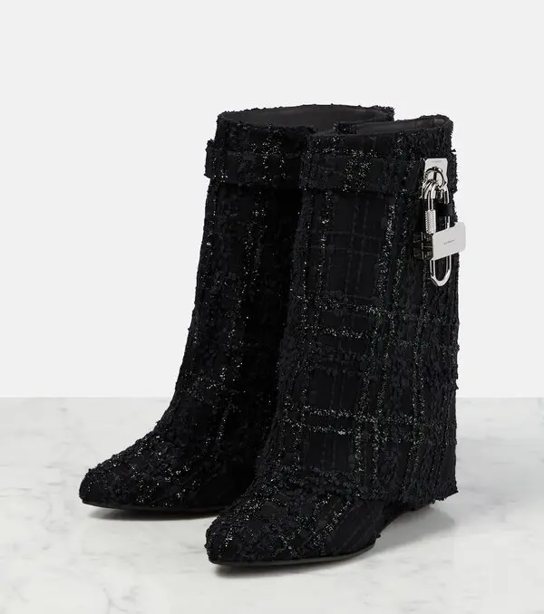 Givenchy Shark Lock Tweed Ankle Boots