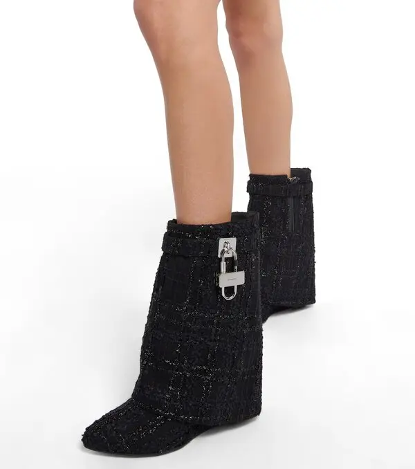 Givenchy Shark Lock Tweed Ankle Boots