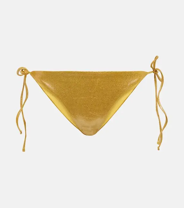 Jade Swim Ties Bikini Bottoms - Gold