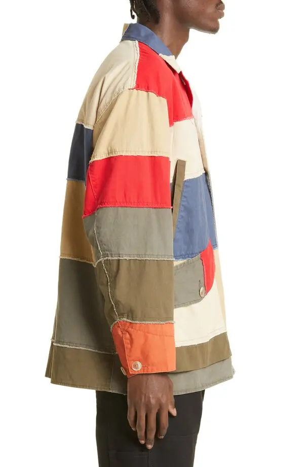 F-LAGSTUF-F Patchwork Cotton Safari Jacket