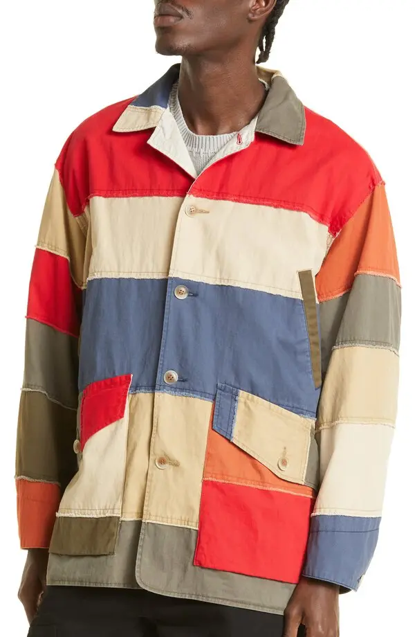 F-LAGSTUF-F Patchwork Cotton Safari Jacket
