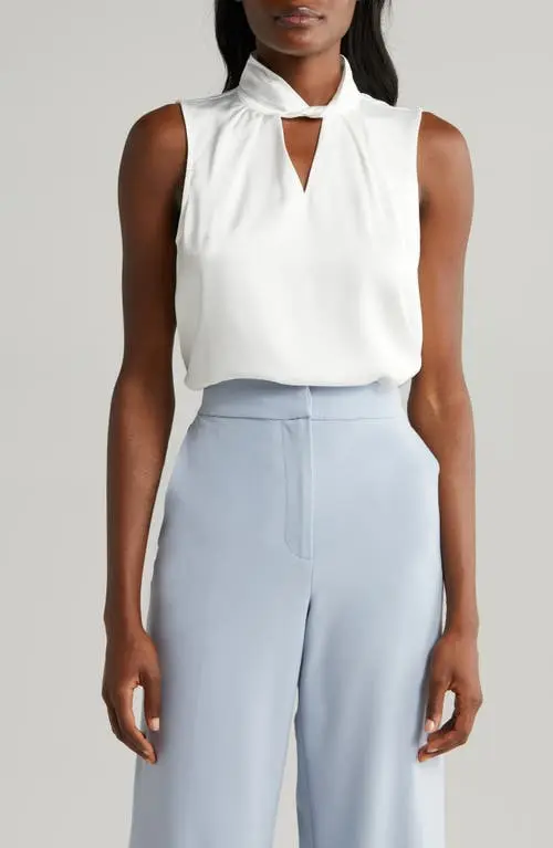 Halogen Twist Neck Sleeveless Blouse
