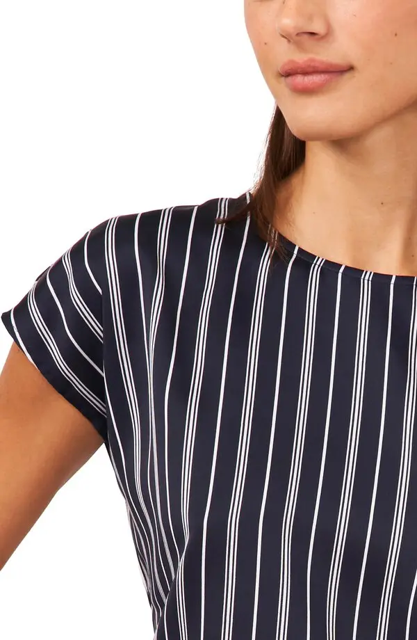 Halogen Print Cap-sleeve Blouse - Classic Navy