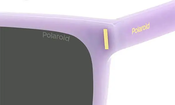 POLAROID 54mm Polarized Rectangular Sunglasses - Lilac/ Gray Polar