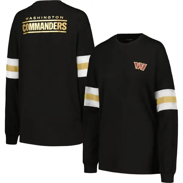 THE WILD COLLECTIVE Washington Commanders Long Sleeve T-shirt - Black