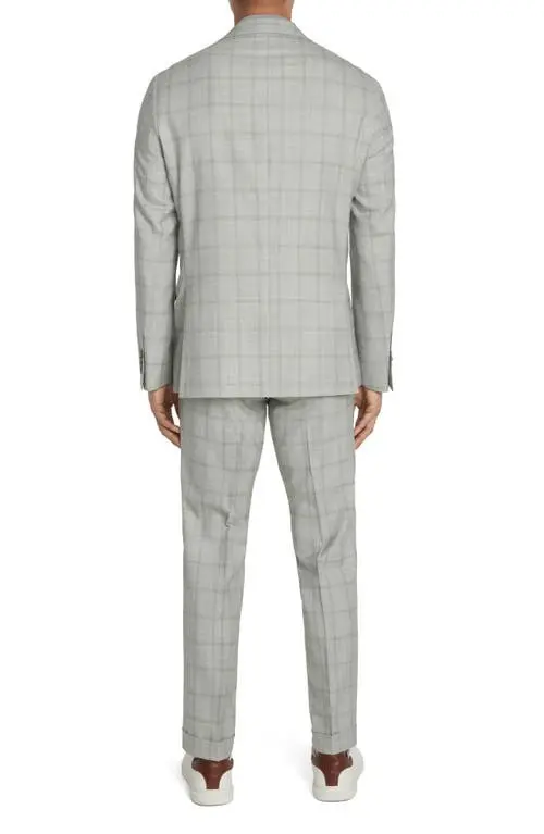 JACK VICTOR Mcallen Unconstructed Plaid Wool Suit