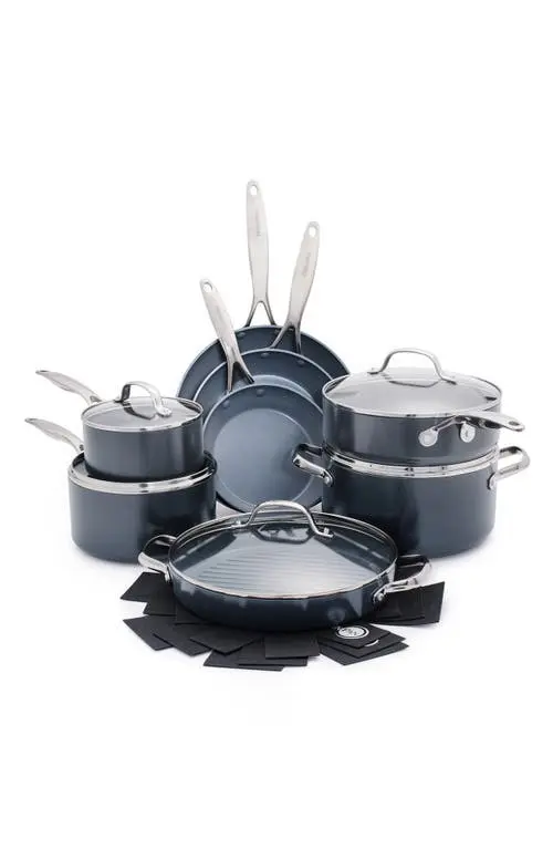 GREENPAN Valencia Pro 13-piece Hard Anodized Aluminum Ceramic Nonstick Cookware Set - Black